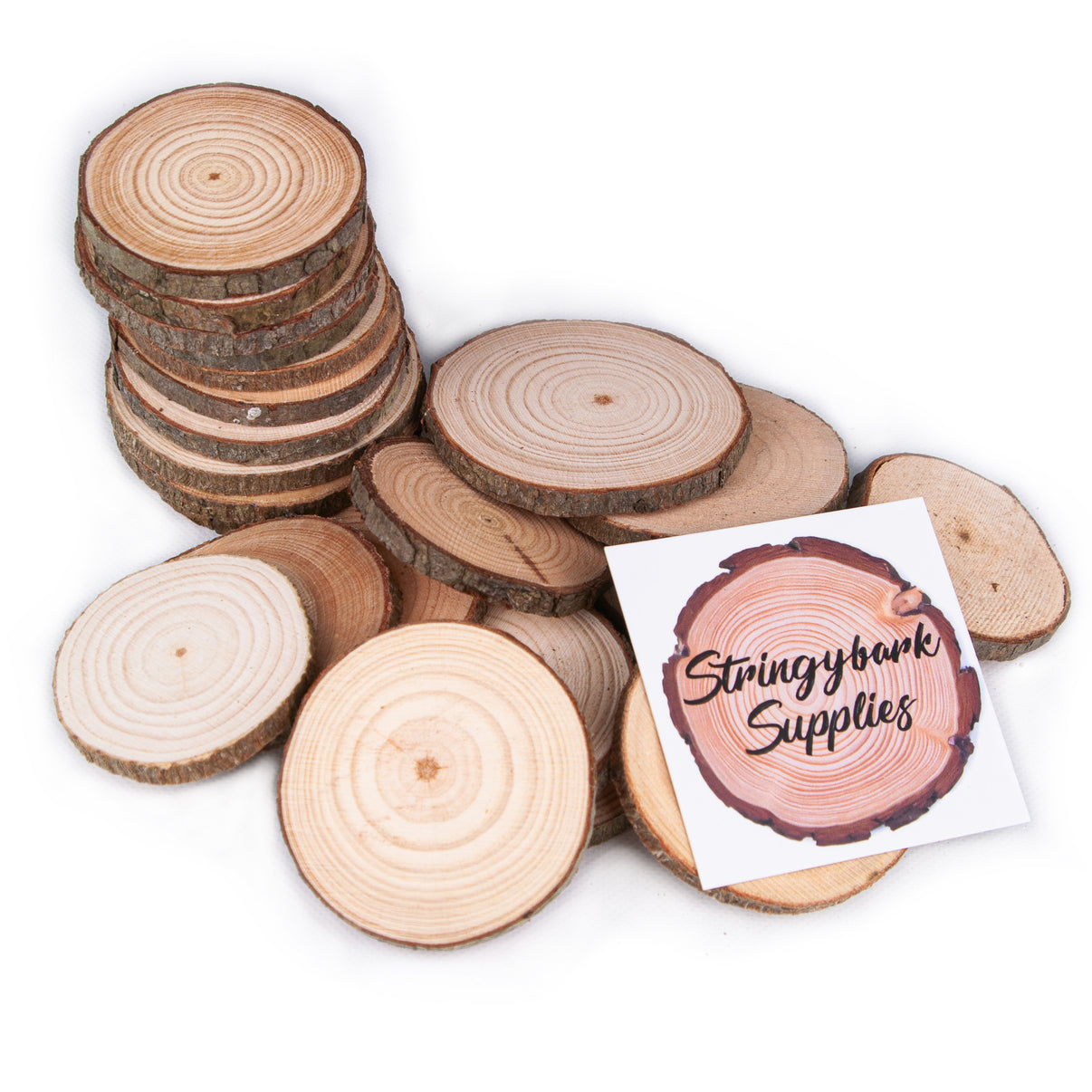 4 - 6 cm wood slices (Pack of 10) | Stringybark Supplies